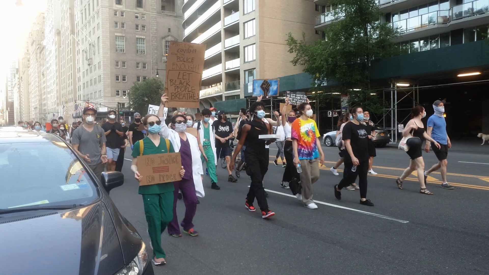Diverse young crowd marches for Black Lives Matter in New York City ...