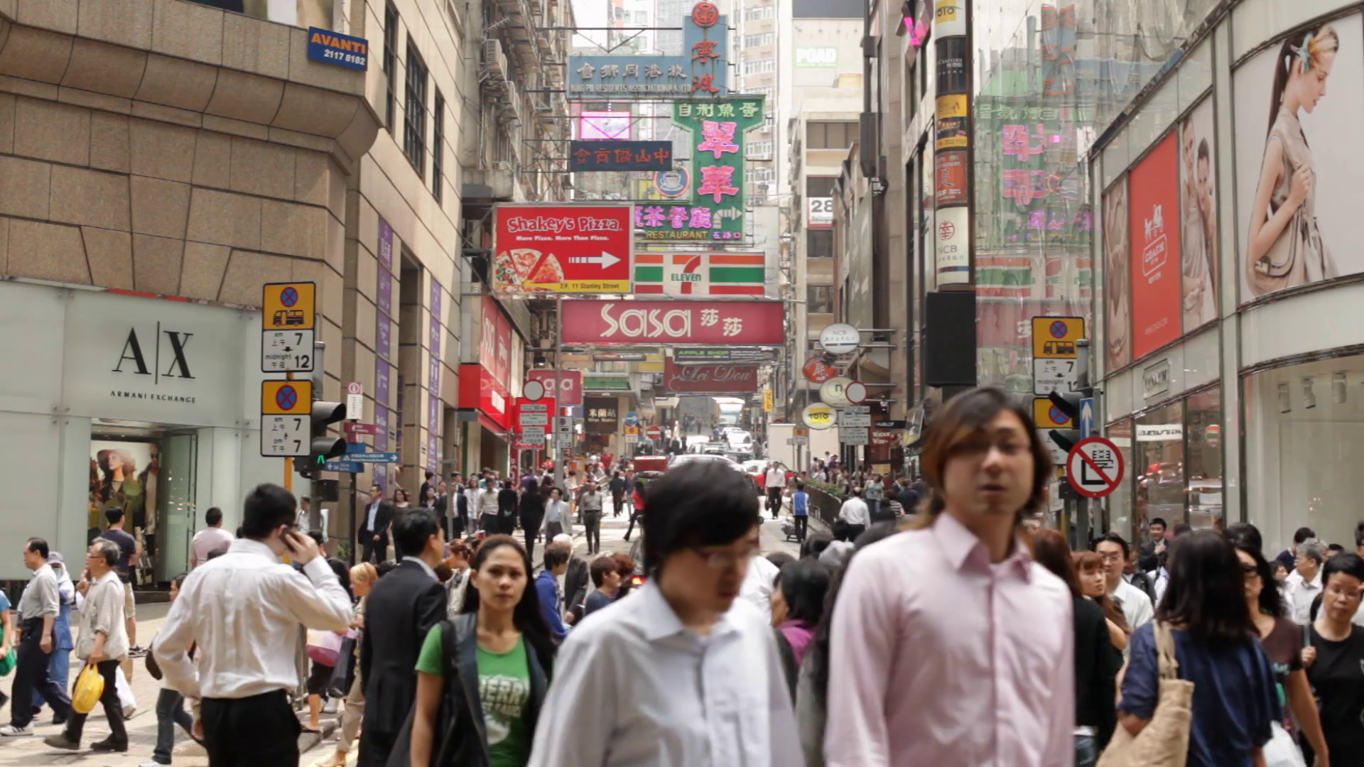 Pedestrians Walk Through Busy Wide Alley Stock Footage SBV-324540469 ...
