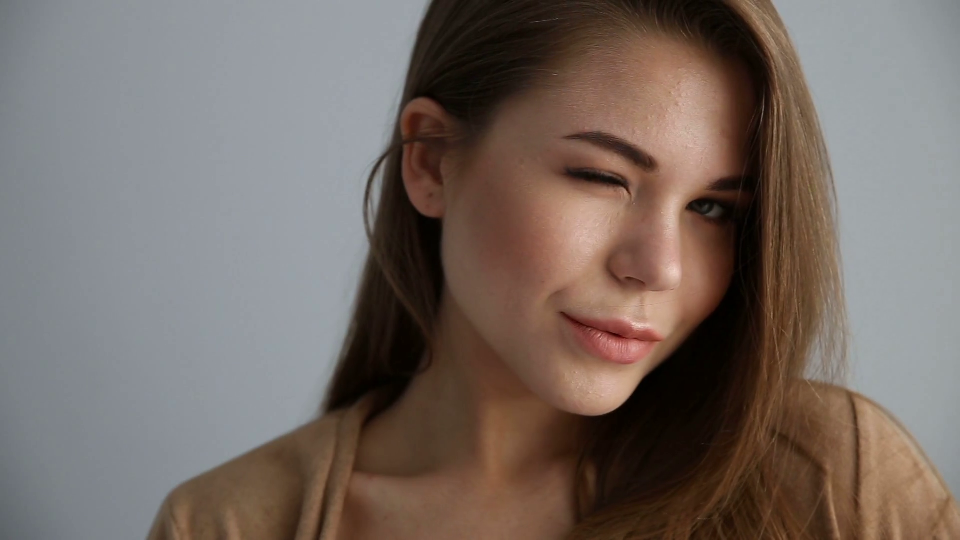 Beautiful Happy Girl Posing Positively Stock Footage SBV-323767302 ...