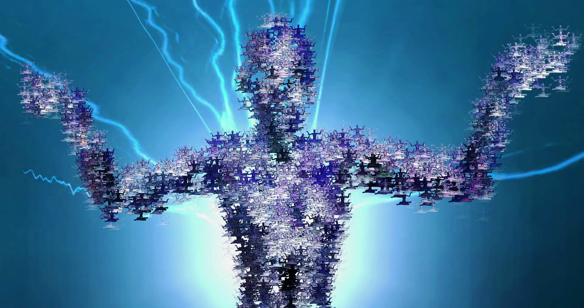 Digital animation of surreal meditating females Motion Background ...