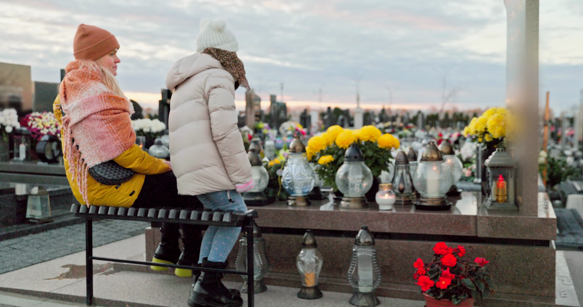 Visiting Grave Taking Time Deep Reflection Stock Footage SBV-351915415 ...