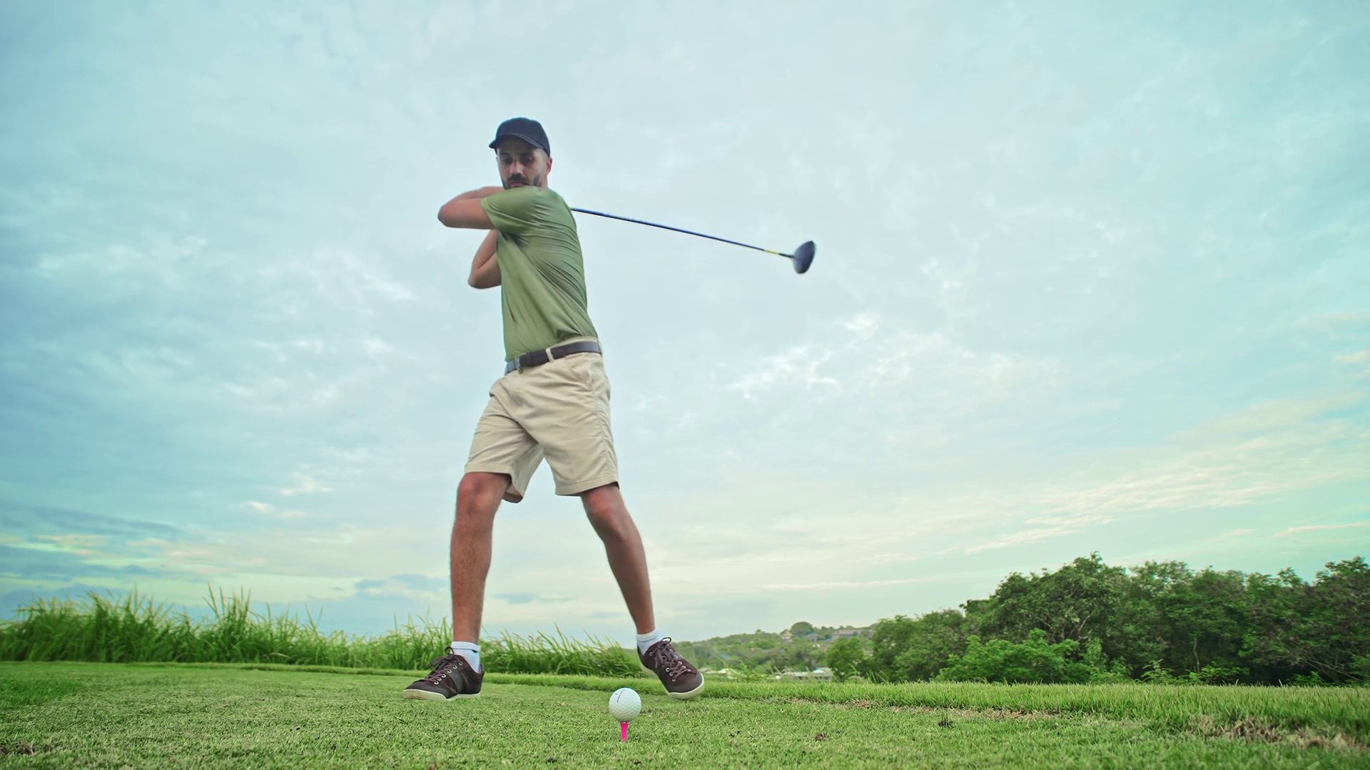 Sports Man On Golf Course Playing Game Stock Footage SBV-351787976 ...