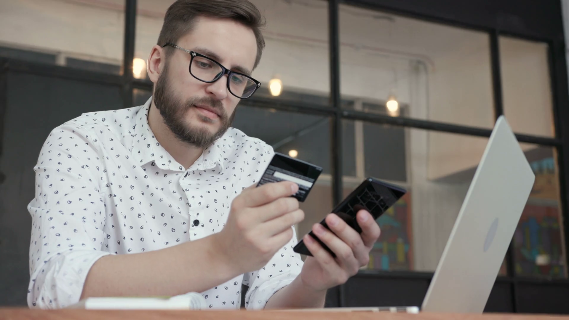 One Male Person Sit In Hold Visa Bankcard Stock Footage SBV-348764642 ...
