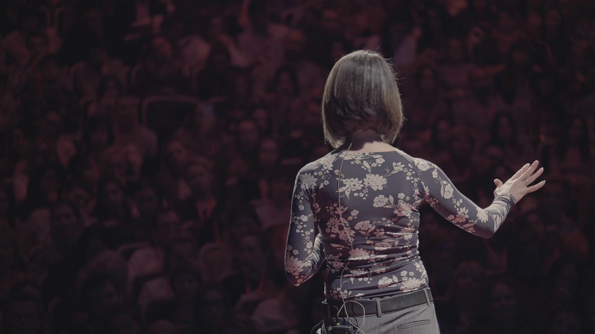 Back View Of Confident Female Presenter Stock Footage SBV-348830045 ...