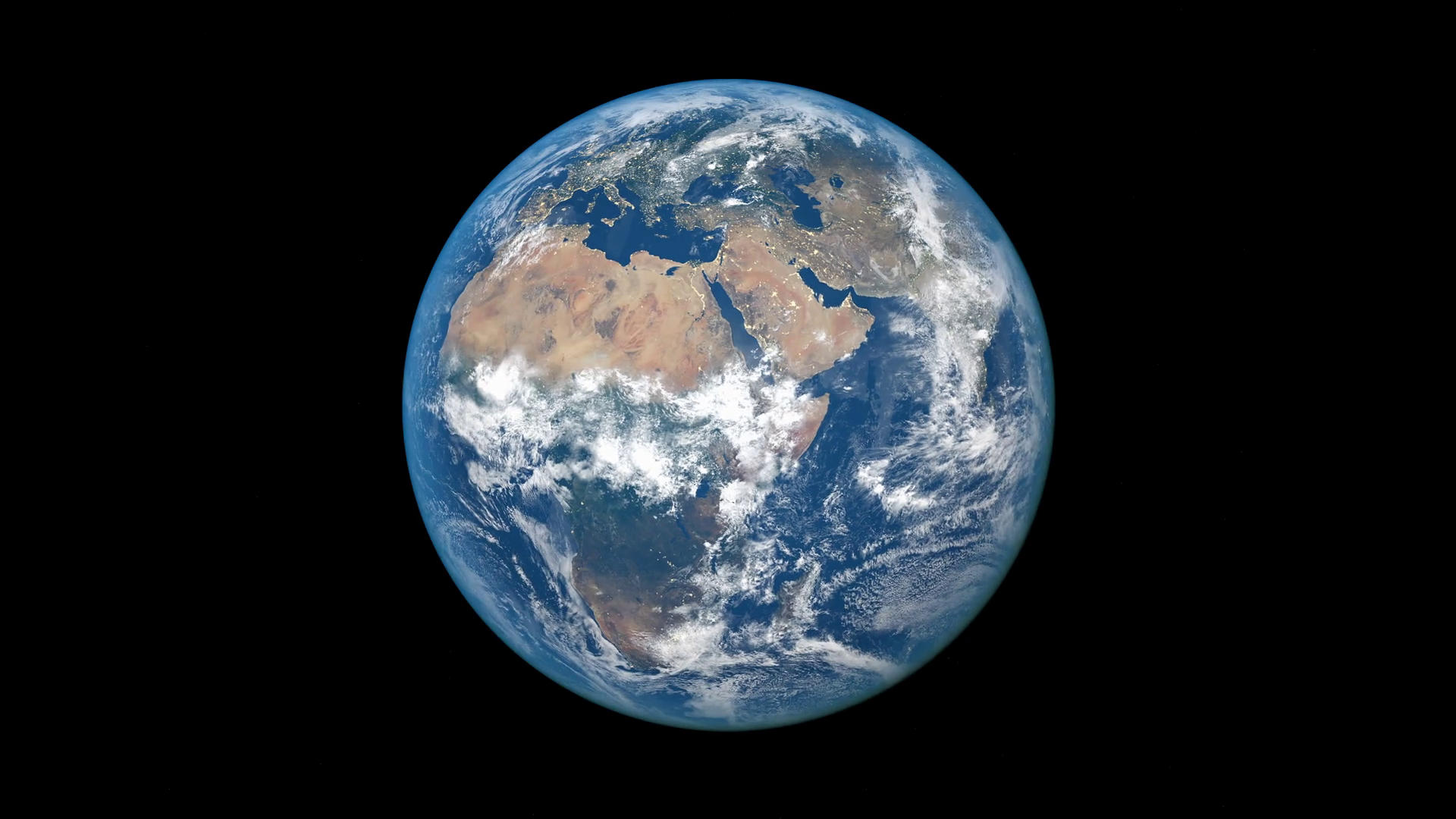 Realistic Planet Beautiful Rotation Of Earth Stock Motion Graphics Sbv