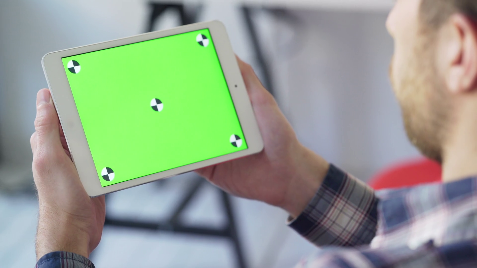 Man Use Digital Tablet With Touch Green Stock Footage SBV-348537600 ...
