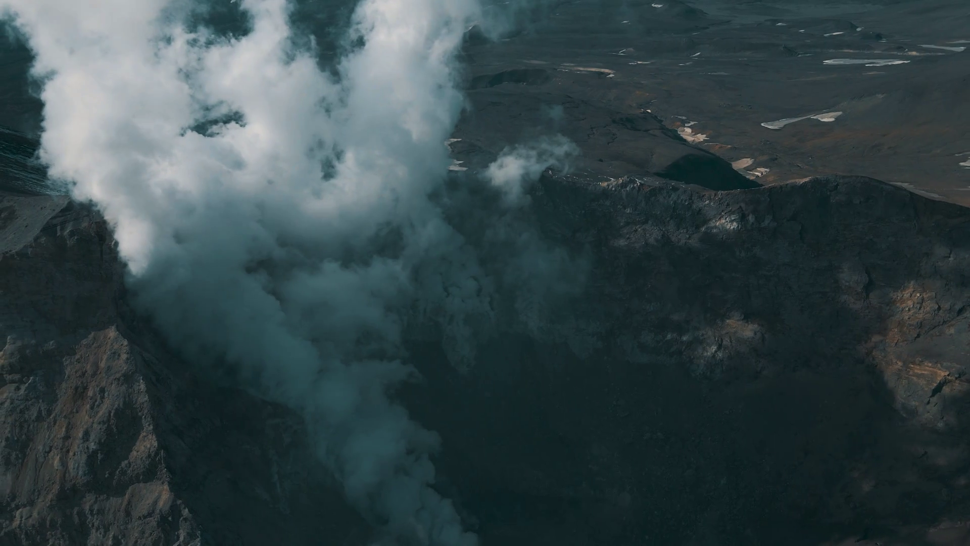 Birds View Smoking Active Crater Of Volcano Stock Footage SBV-348736561 ...