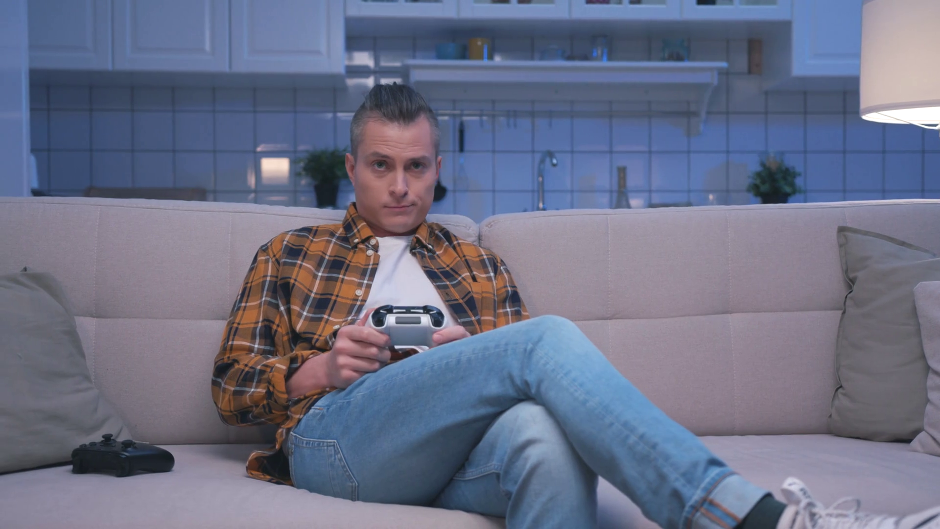 One Man Playing Video Game On Pc Using Stock Footage SBV-348466320 ...