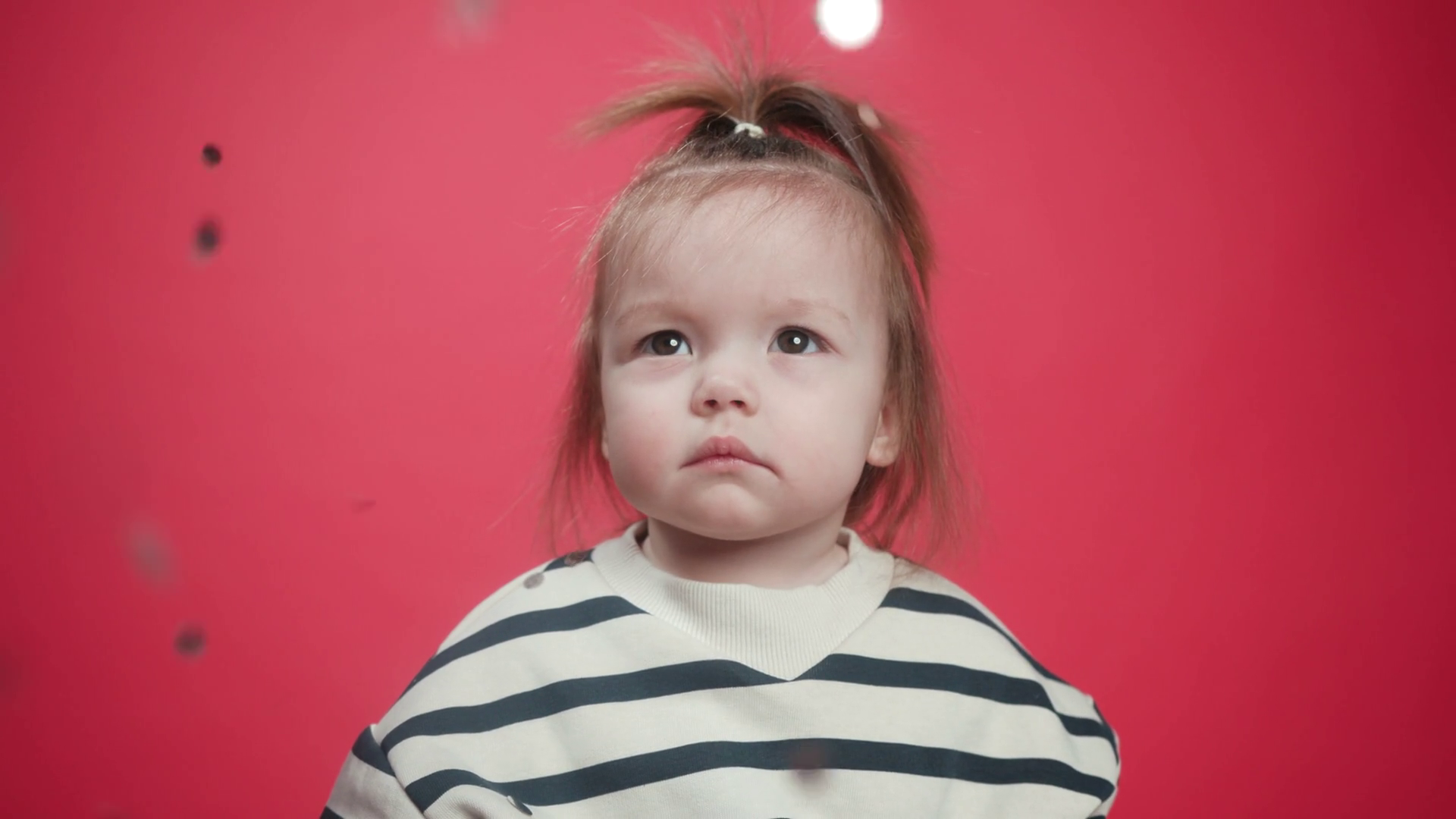 Close-up Portrait Little Girl Kid Looking At Stock Footage SBV ...
