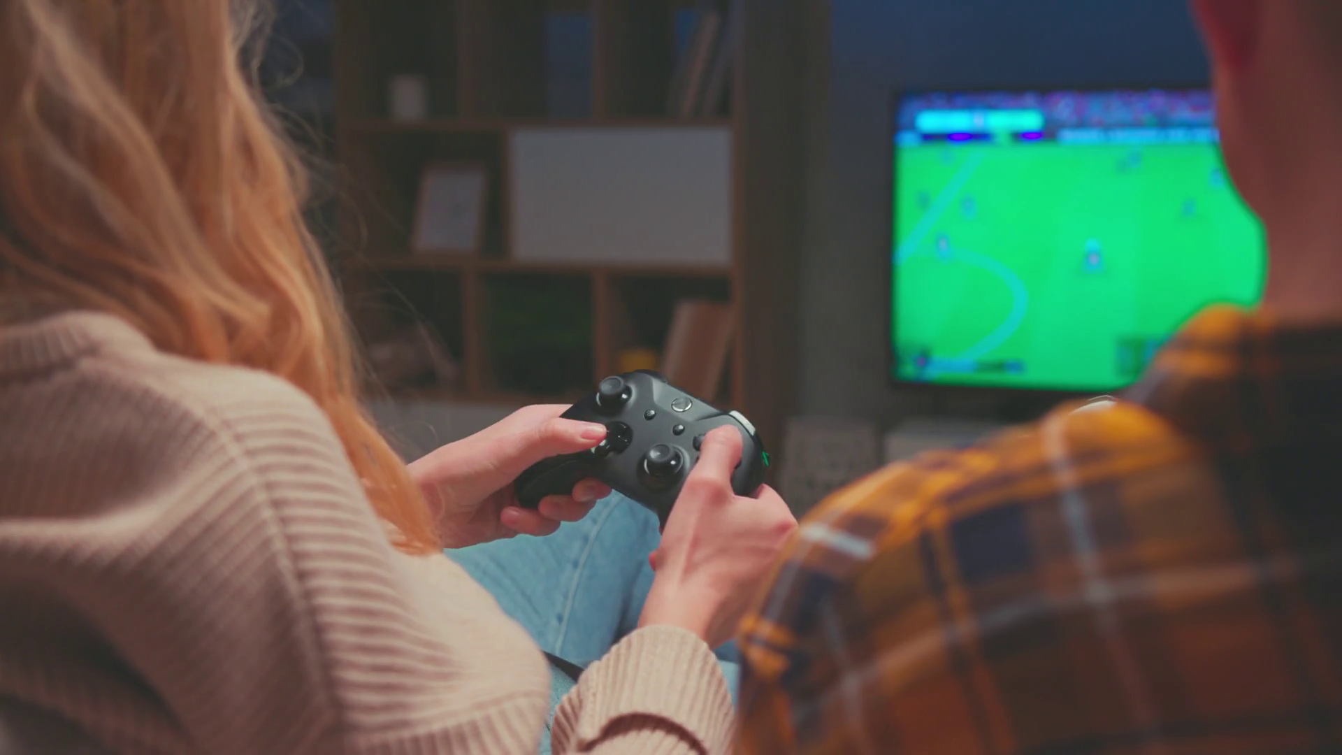 People Playing Video Game On Console Xbox Stock Footage SBV-348721283 ...