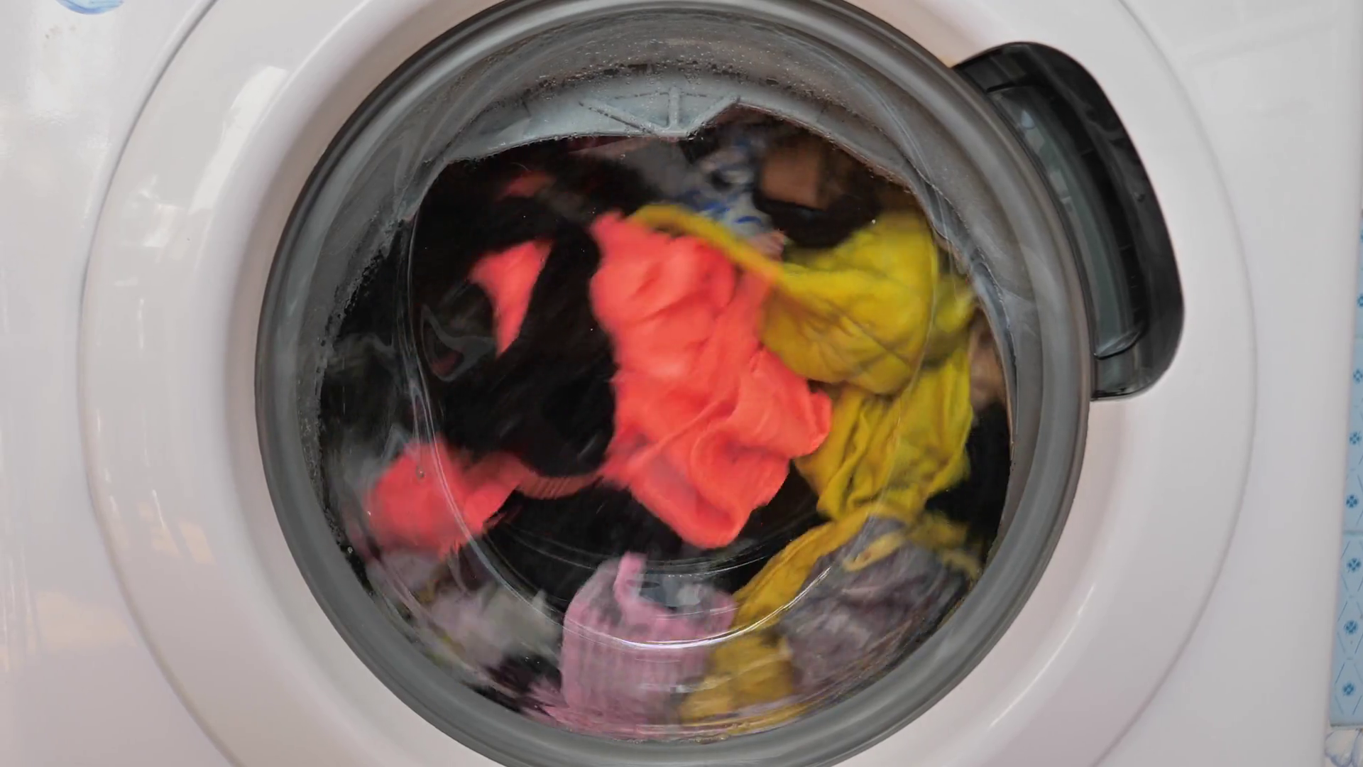 Close-up Of Washing Machine In Process Wash Stock Footage SBV-348718736 ...