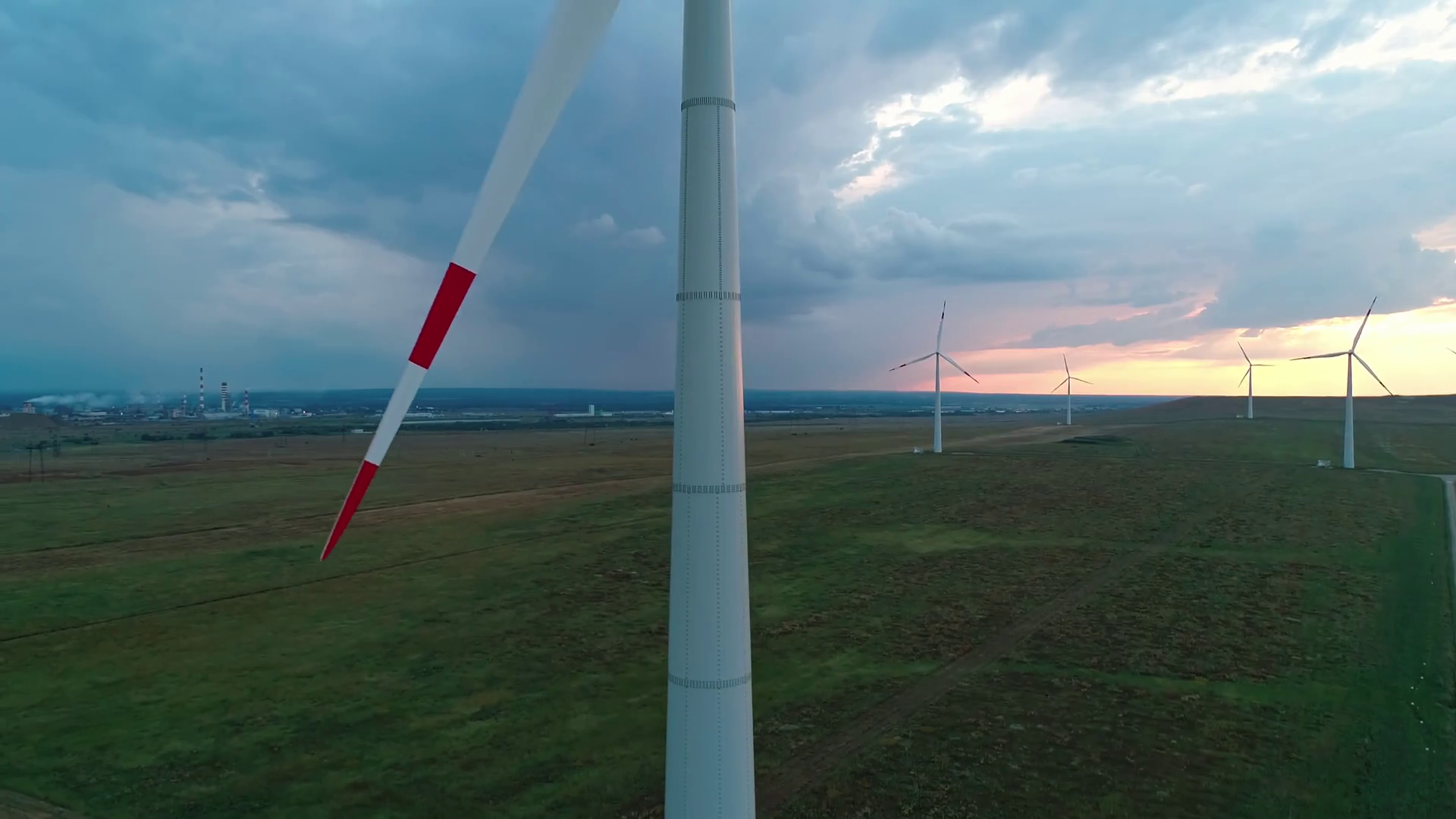 Aerial View Of Windmills Farm In Fields Stock Footage SBV-348733698 ...