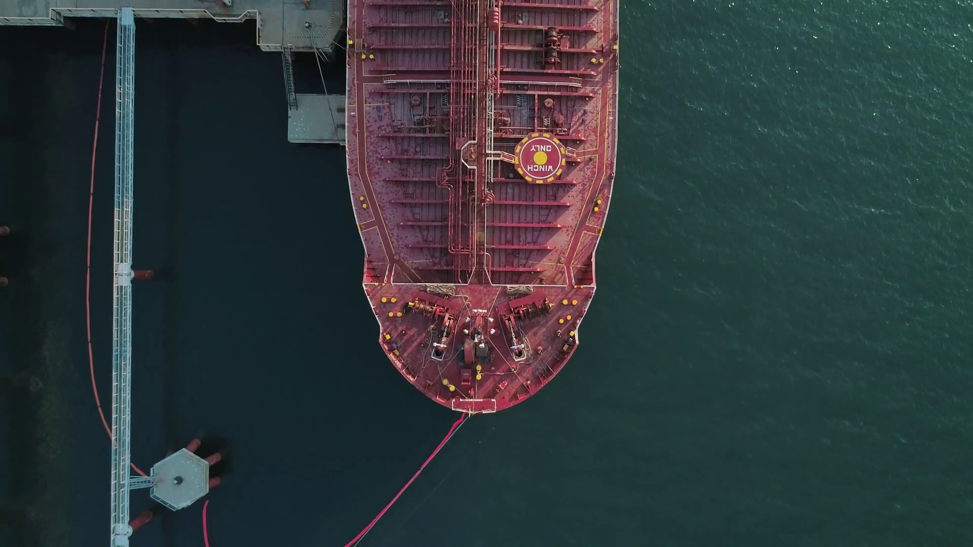 Aerial Top Down View Of Tanker Is Loading In Stock Footage SBV ...