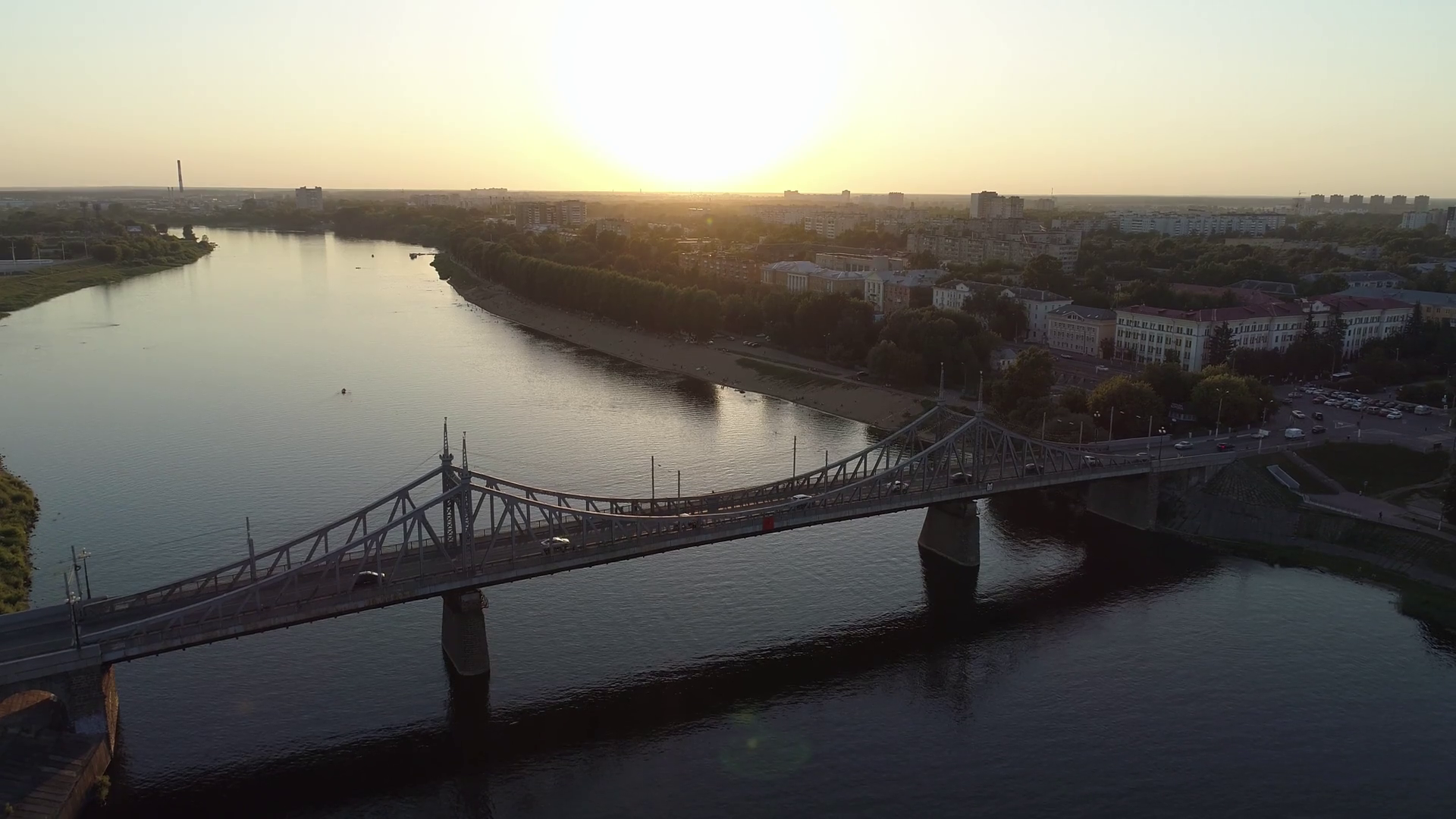 Aerial View Of Road Bridge Across River At Stock Footage SBV-347072884 ...