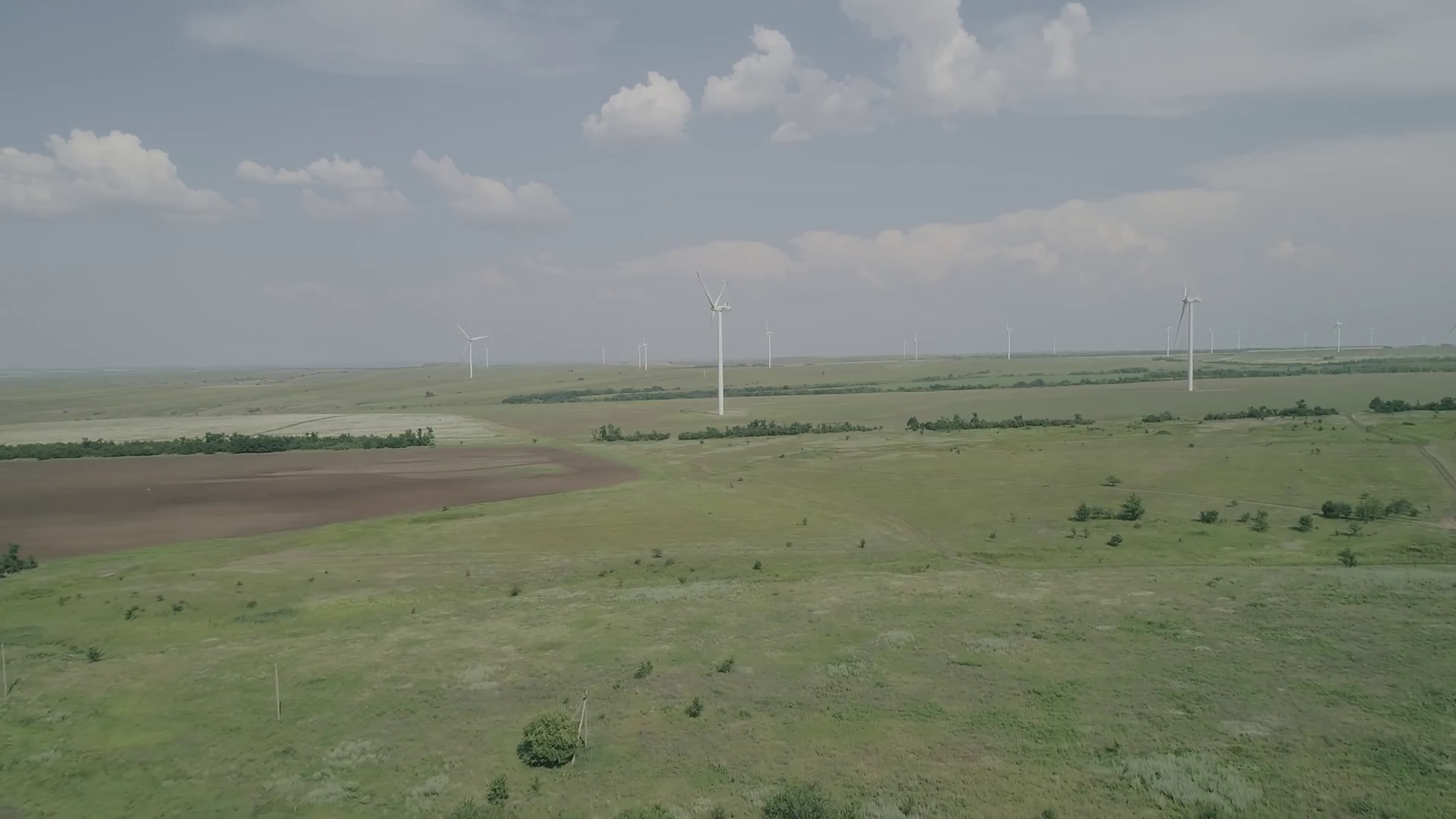 Aerial View Of Windmills Farm In Fields Stock Footage SBV-347653049 ...