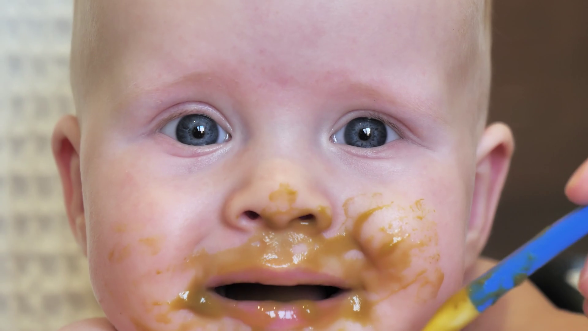 Mom Feeding Little Boy With Broccoli Puree Stock Footage SBV-347561729 ...