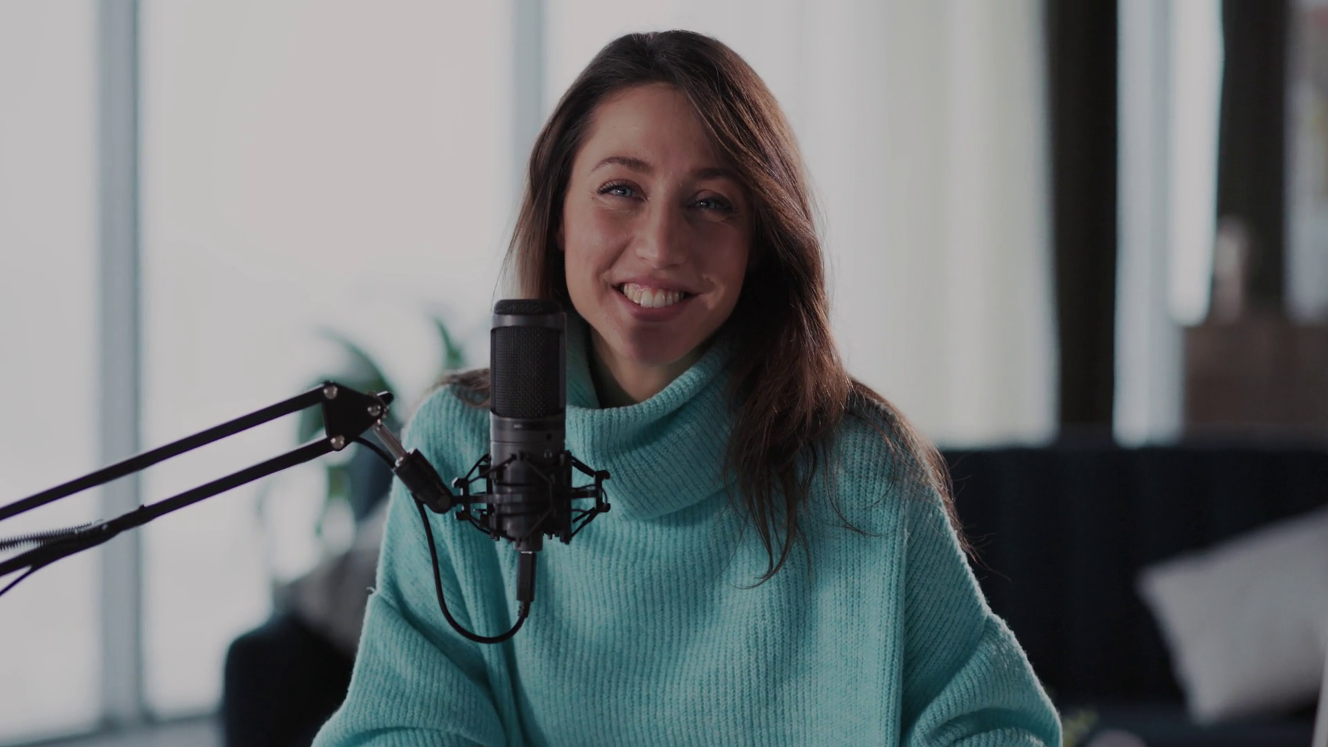 An Engaging Talented Female Podcaster Is Stock Footage SBV-351838686 ...