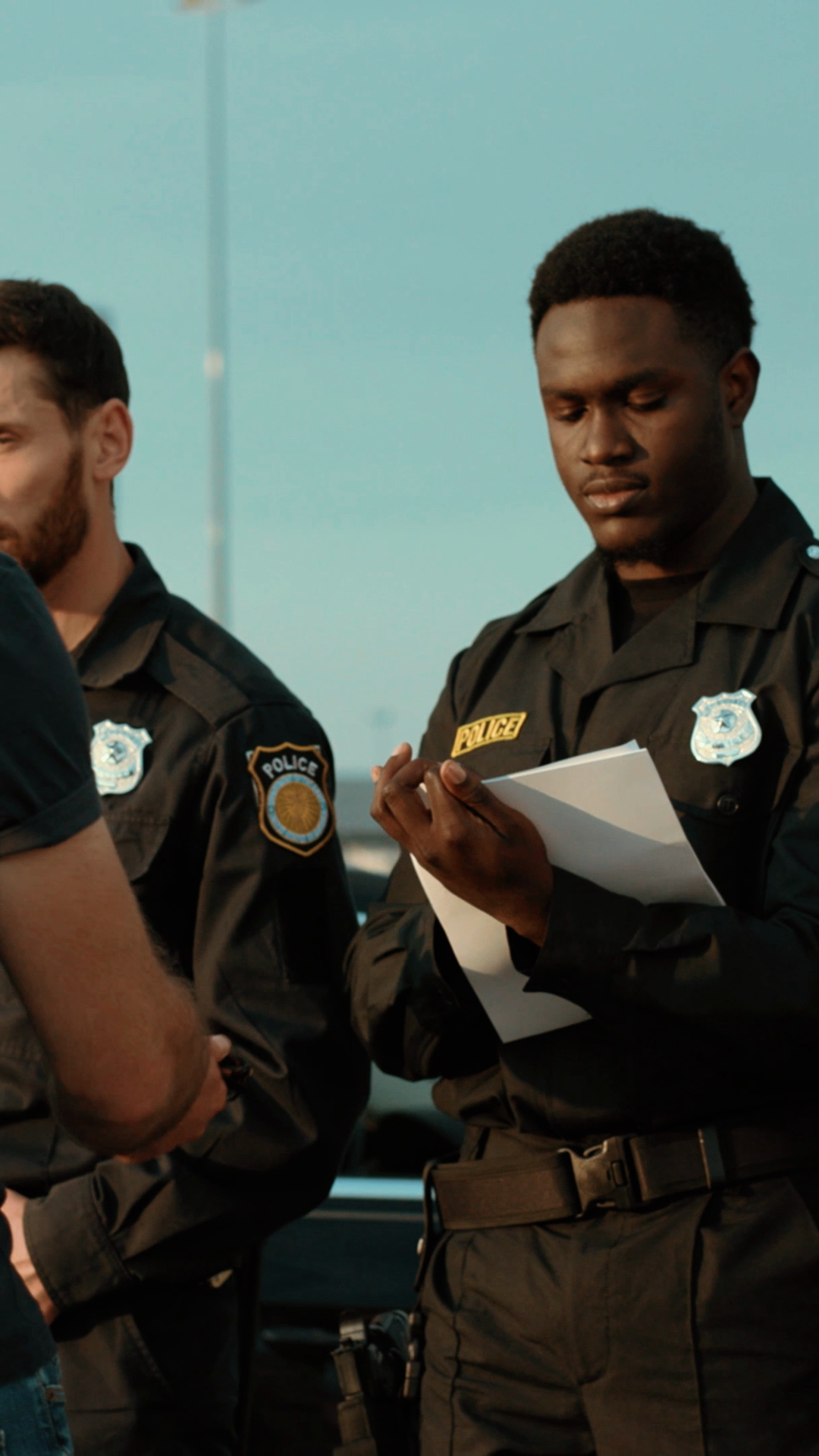 A Dedicated Police Officer Is Diligently Stock Footage SBV-353076847 ...