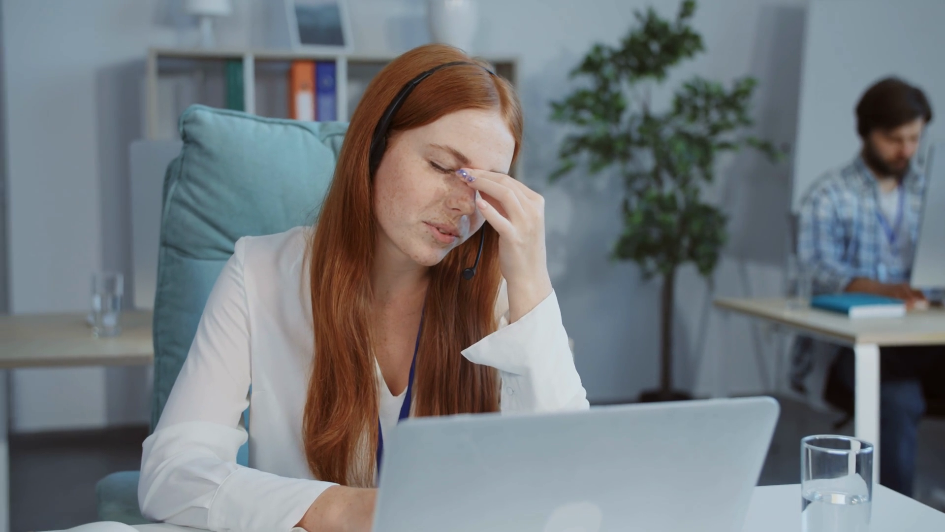 A Focused Woman Diligently Works At Desk Stock Footage SBV-351969046 ...