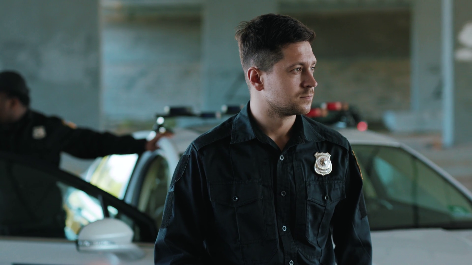 Attractive Young Man Cops Stand Near Patrol Stock Footage SBV-351920547 ...