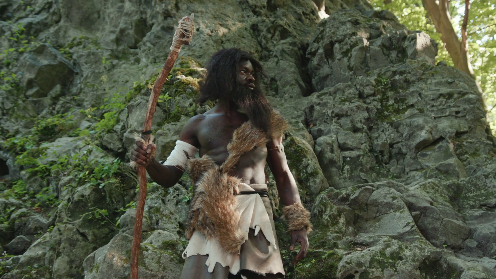 A Primitive Warrior Depicted Amidst Natural Stock Footage SBV-351904428 ...