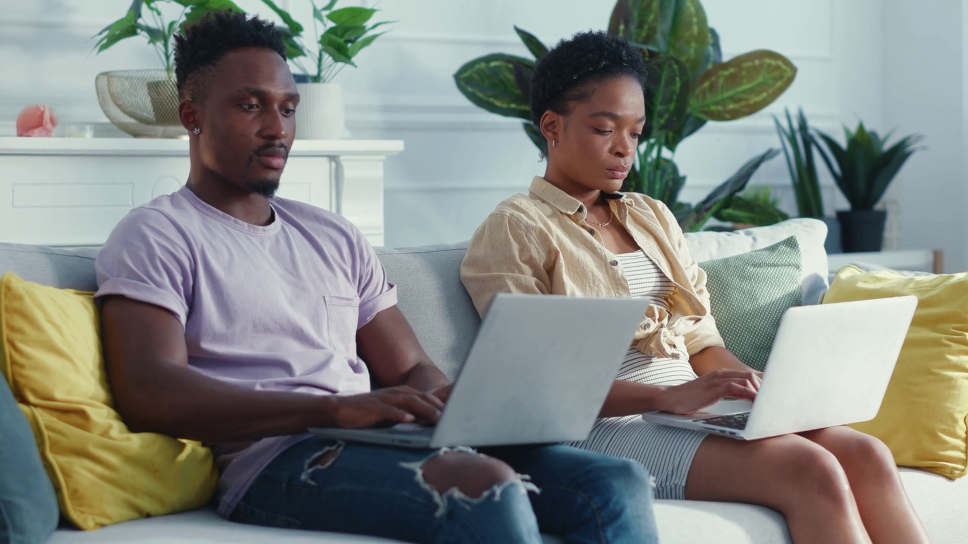 A Focused Couple Engaged In Working On Stock Footage SBV-351960622 ...