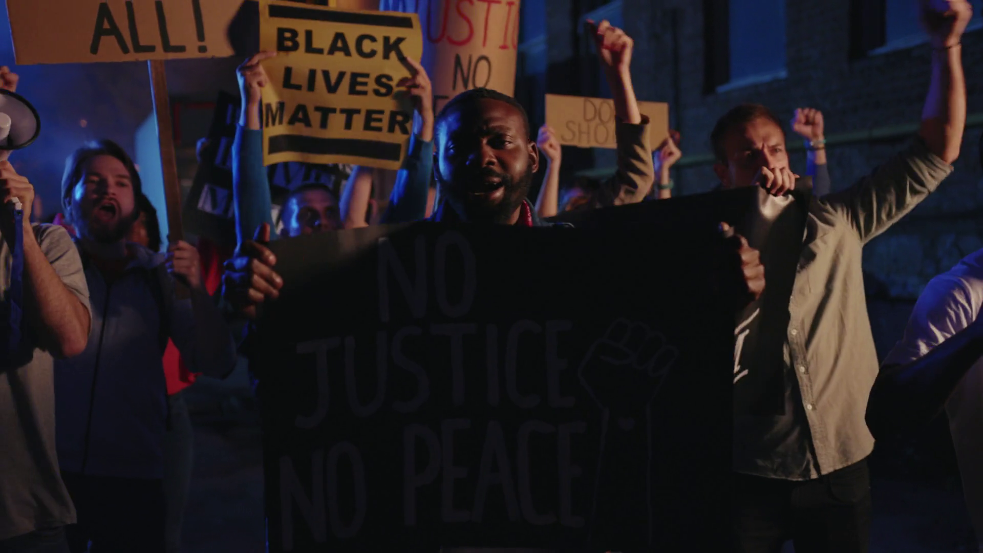 Group Of Multi-ethnic Protests Striking Stock Footage SBV-351962264 ...