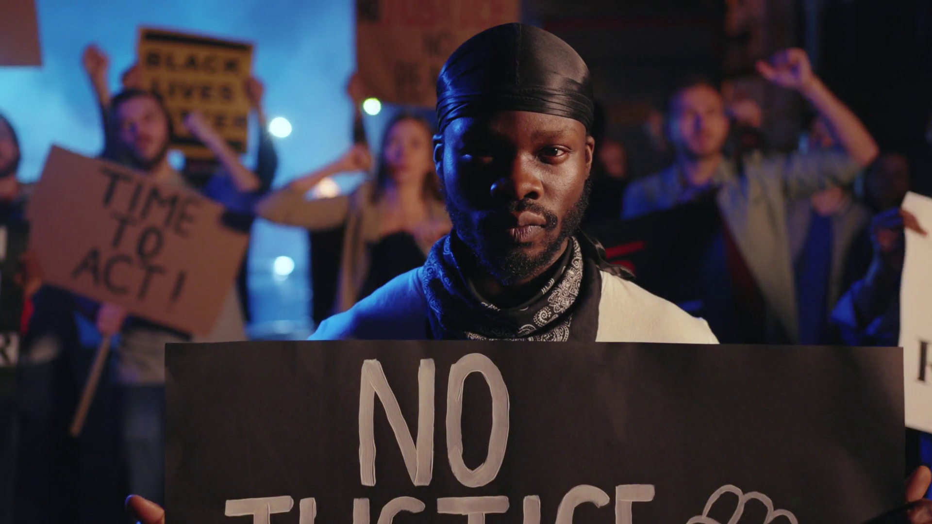 Portrait Of Black Activist With Justice Stock Footage SBV-351904642 ...