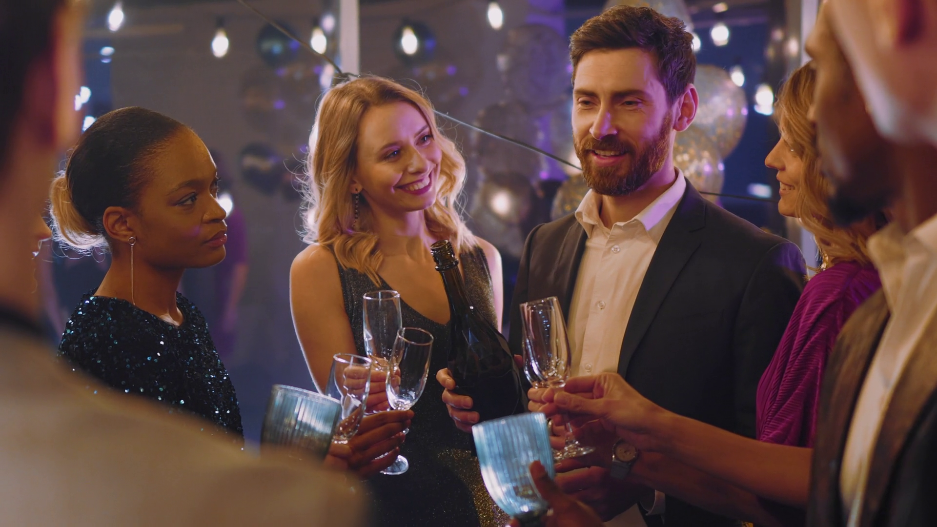 Happy Group Of Corporate Friends Talking In Stock Footage SBV-351909713 ...