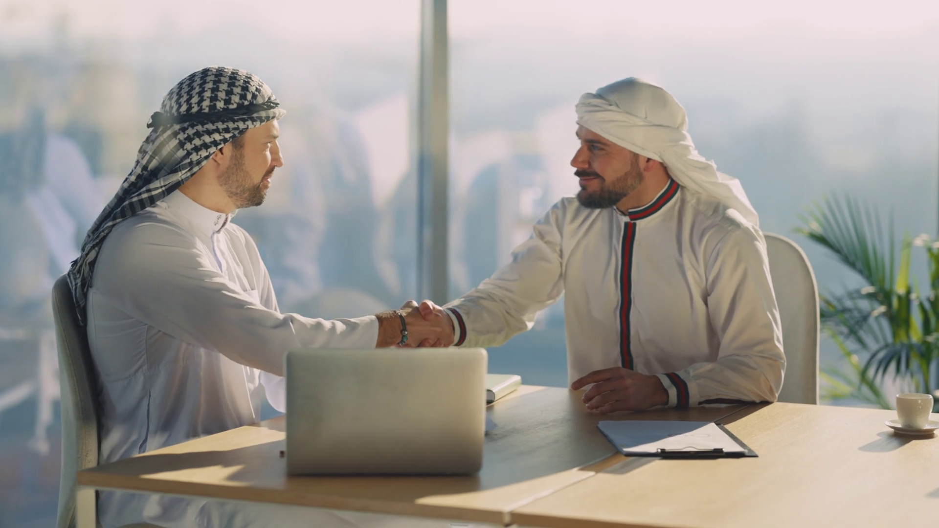 Couple Of Islamic Rich Businessmen Sitting Stock Footage SBV-351909788 ...