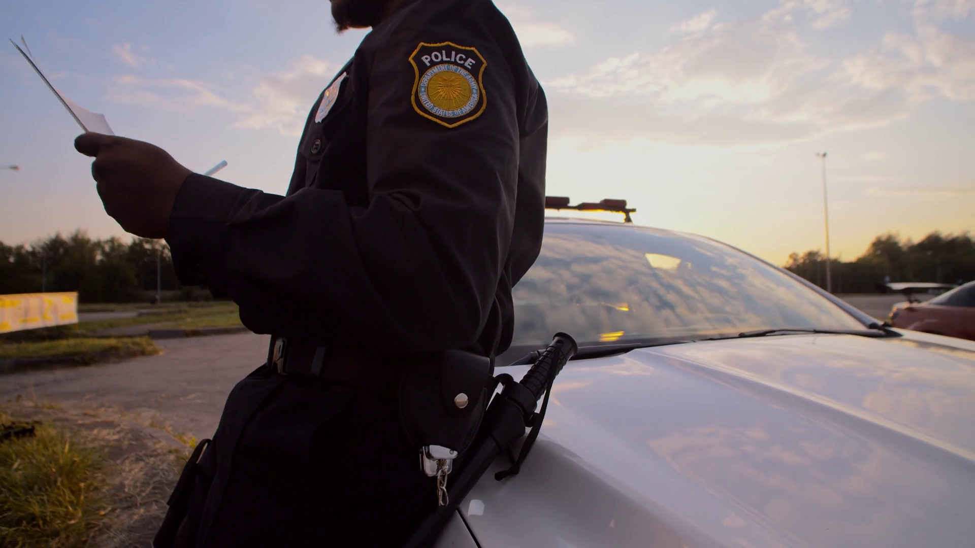 A Dedicated Police Officer Patrol Car Are Stock Footage SBV-351986627 ...