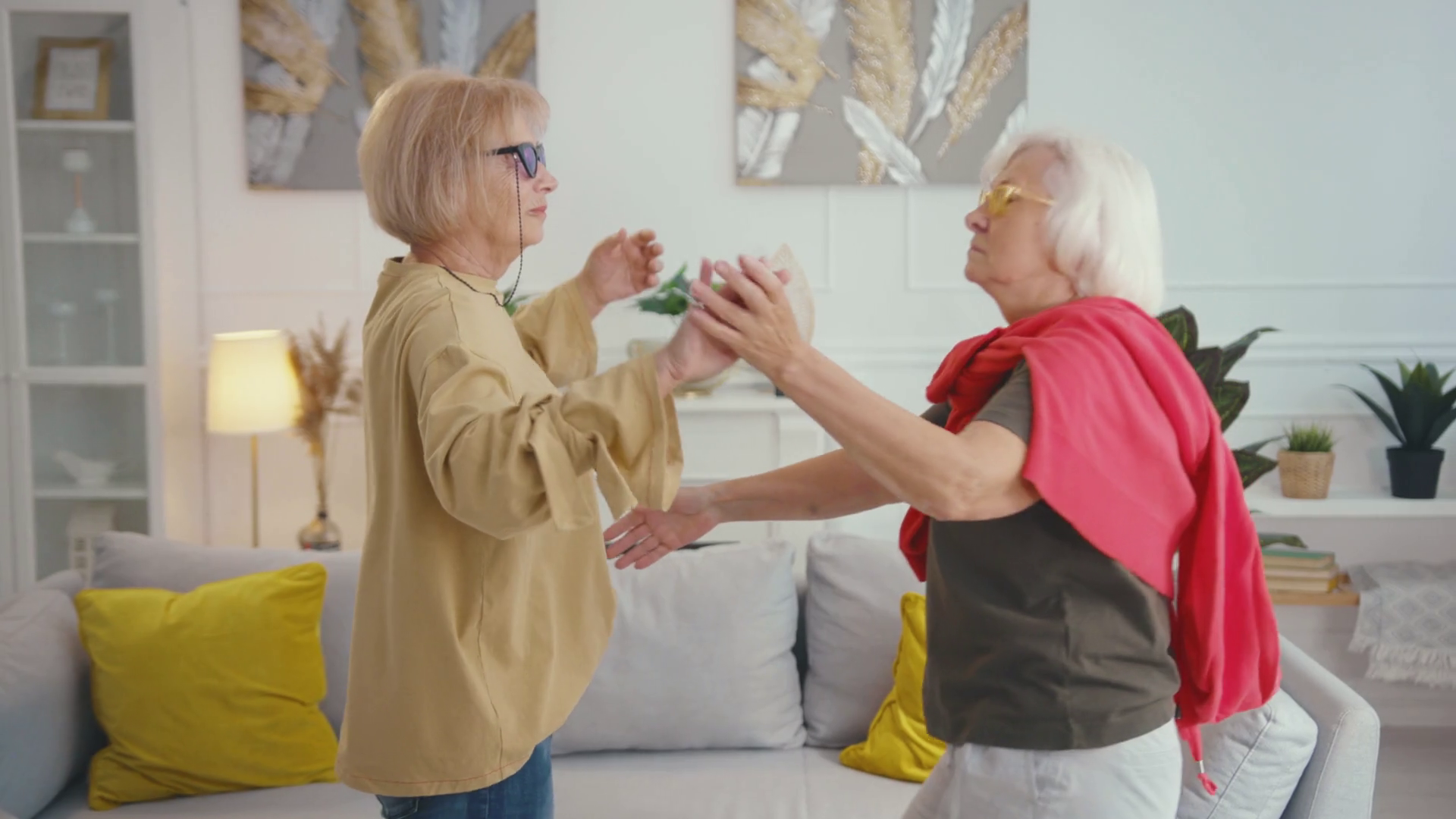Elderly Women Couple Dance Together Stock Footage SBV-351945541 ...