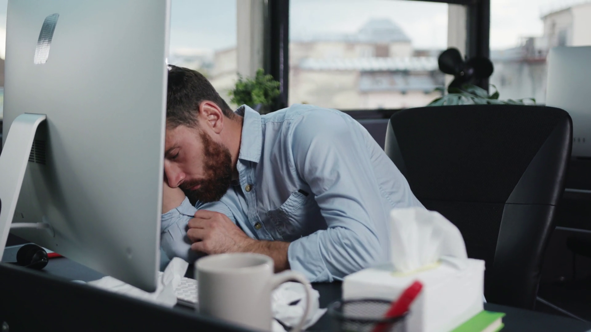 A Focused Professional Engaged In Work At Stock Footage SBV-351911252 ...