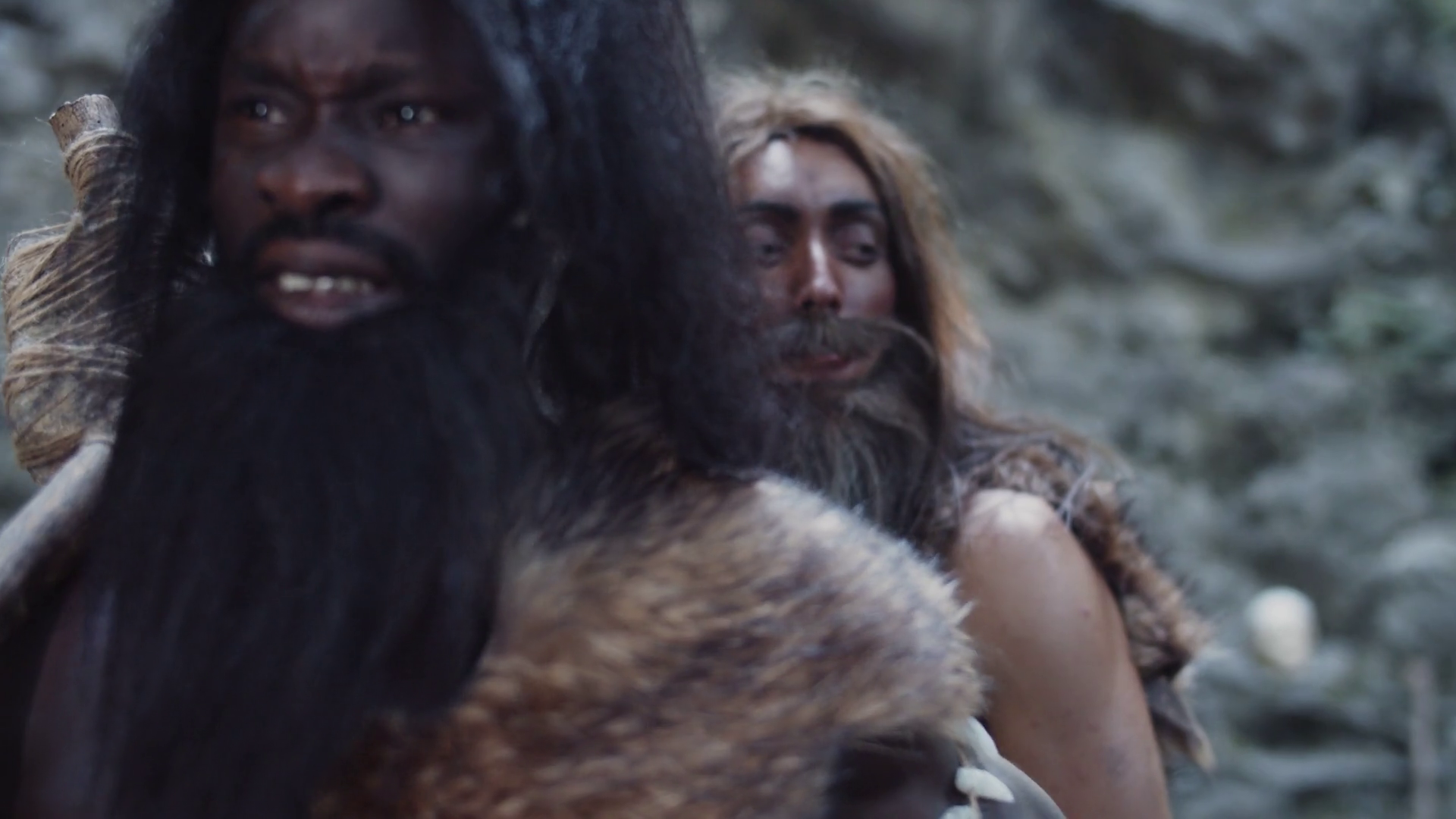 Tribe Of Cavemen Neanderthals Wearing Animal Stock Footage SBV ...