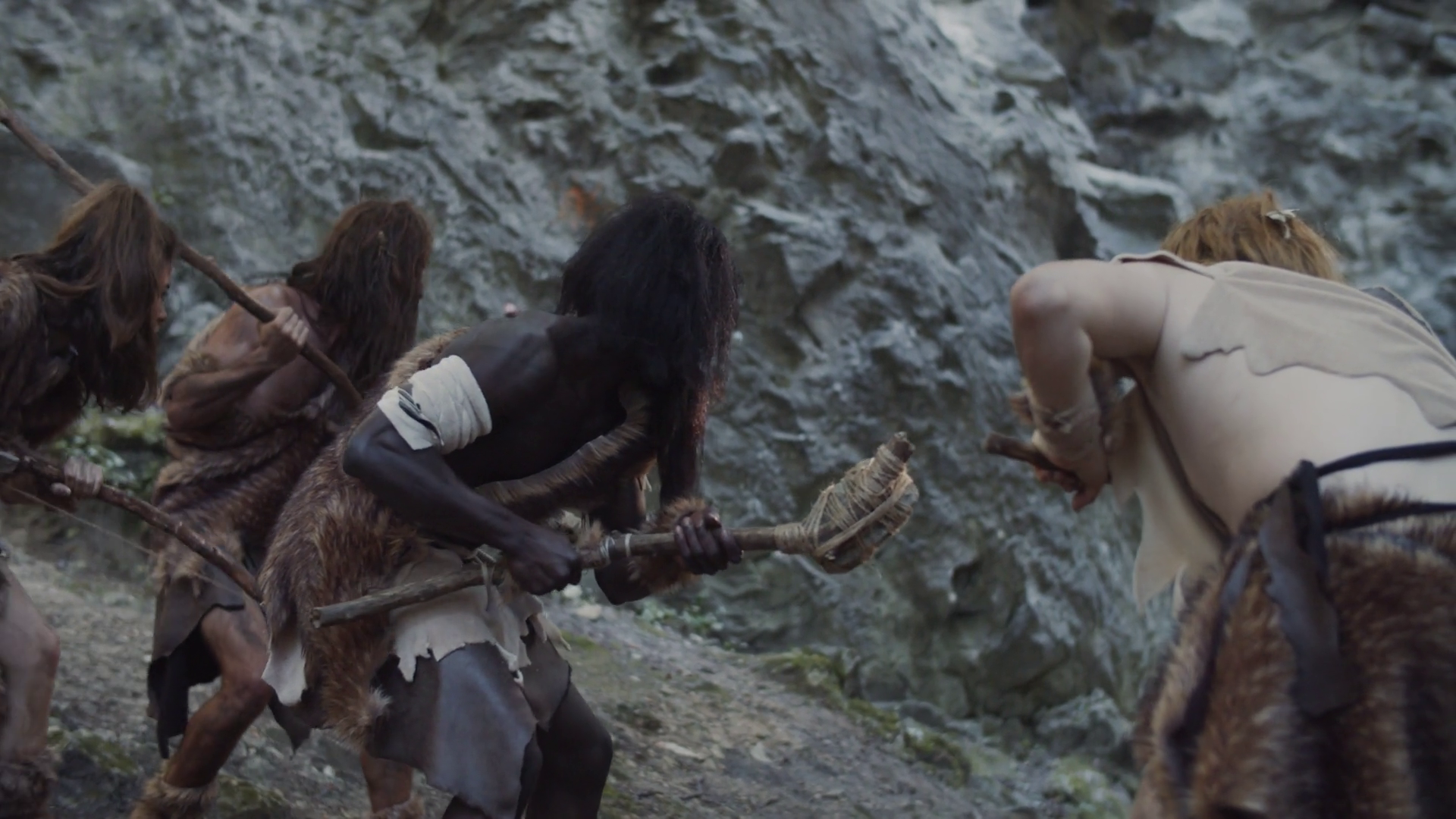 Near Cave Tribe Of Cavemen Neanderthals Stock Footage SBV-351920258 ...