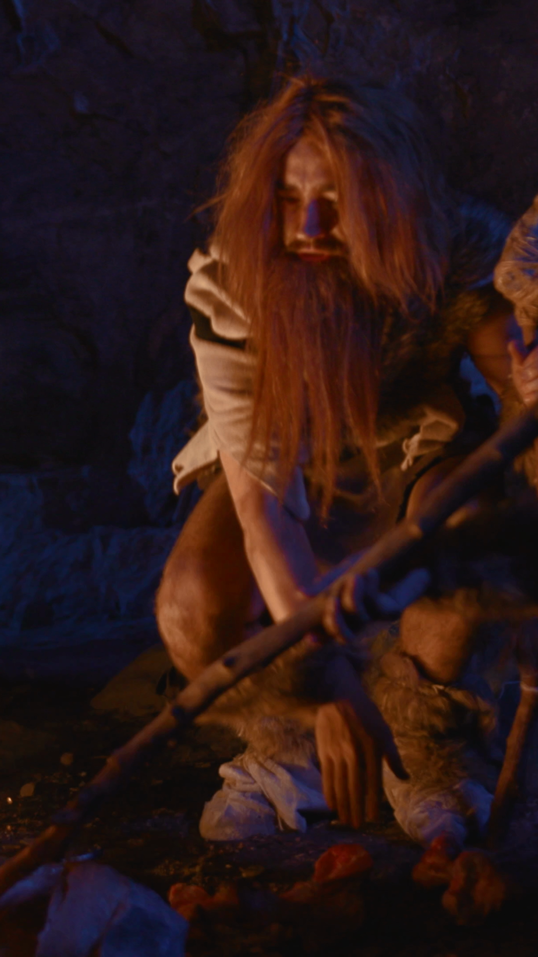 A Caveman Wielding Staff Is Depicted In Stock Footage SBV-353081772 ...