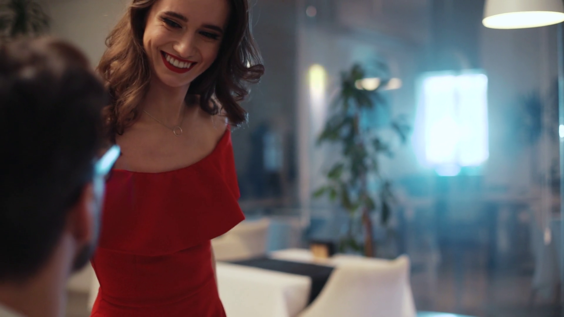 Beautiful Young Woman In Red Romantic Dress Stock Footage SBV-351858579 ...