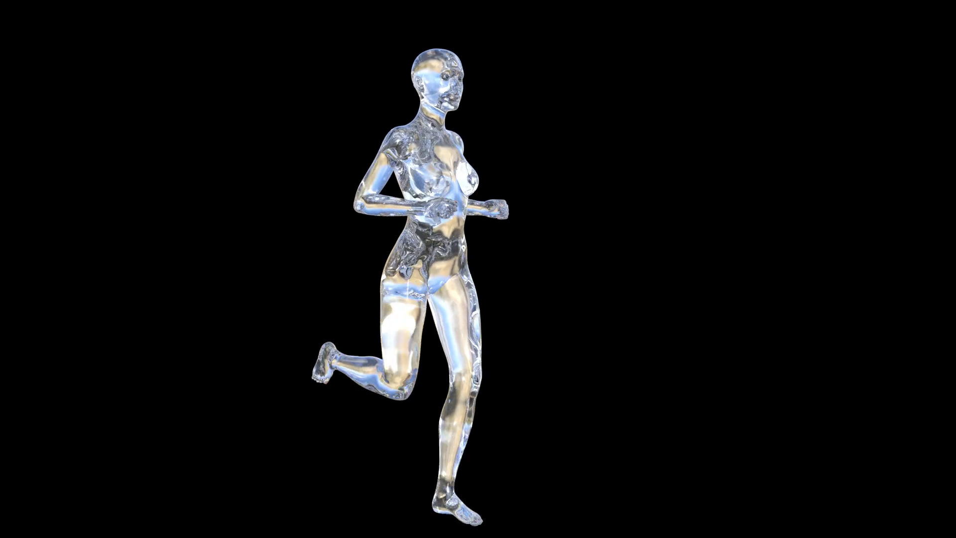 3d Model Glass Girl Jogging Animation Alpha Stock Motion Graphics SBV ...