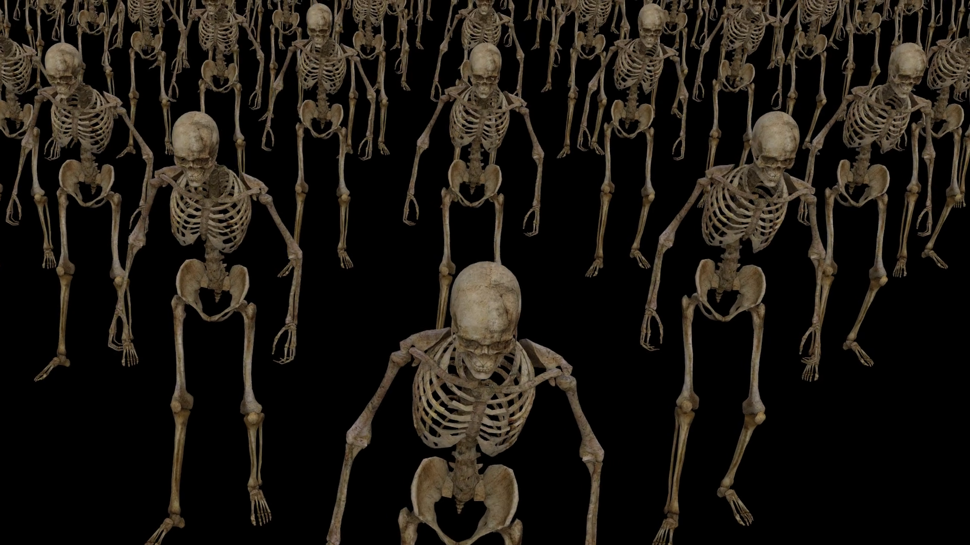 Skeleton Crowd Of Skeletons Moves Forward Stock Motion Graphics SBV ...