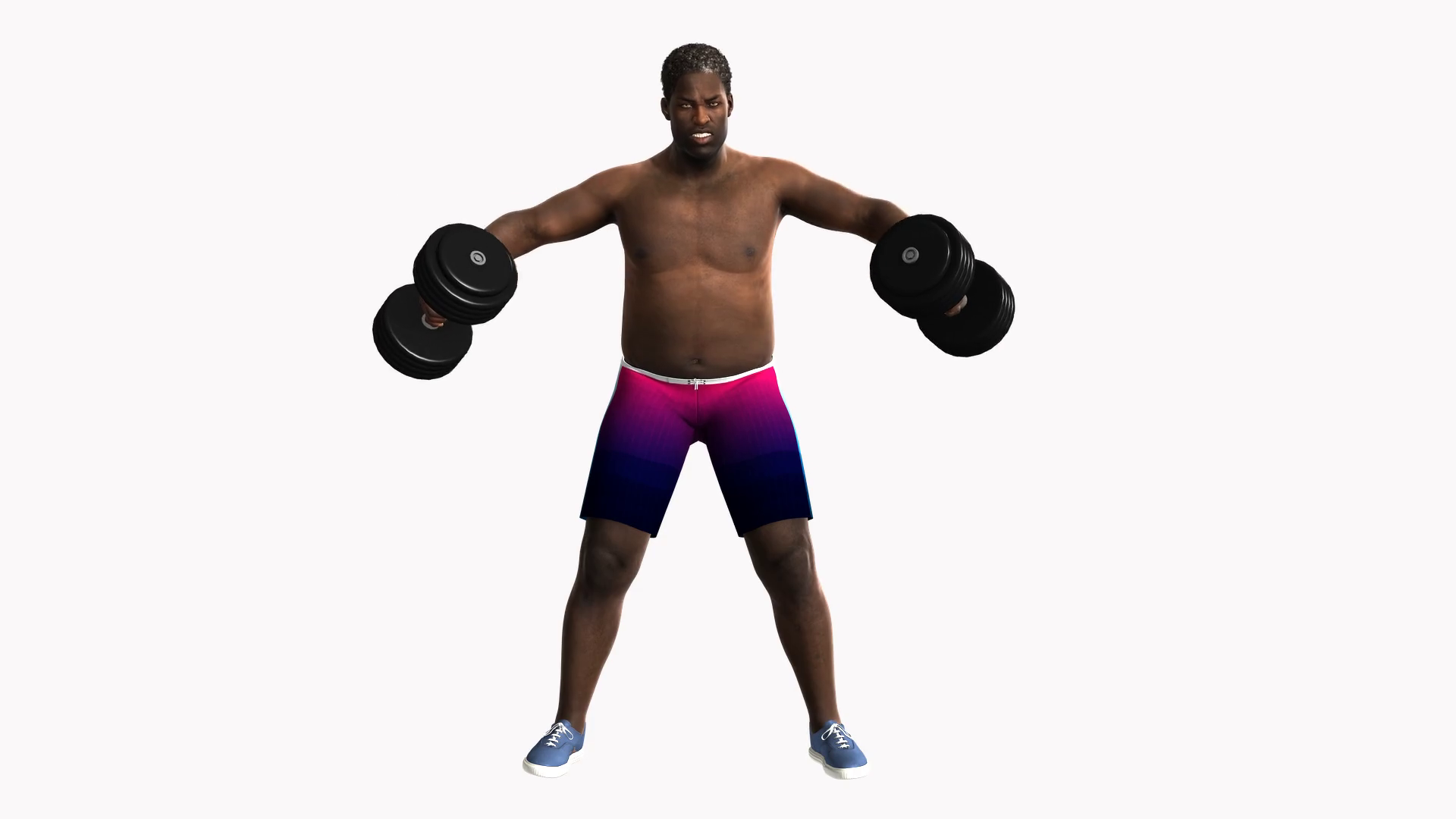 A fat man becomes an athlete animation, Alpha channel Motion Background ...