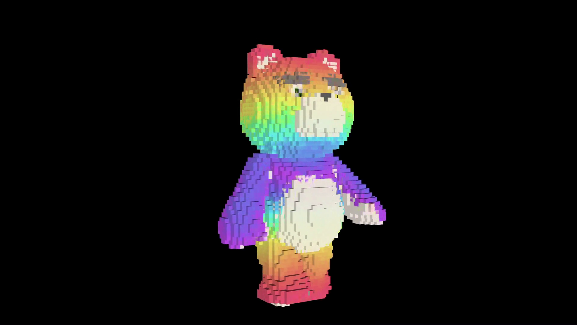 funny character pixel bear is walking , animation Motion Background 00: ...