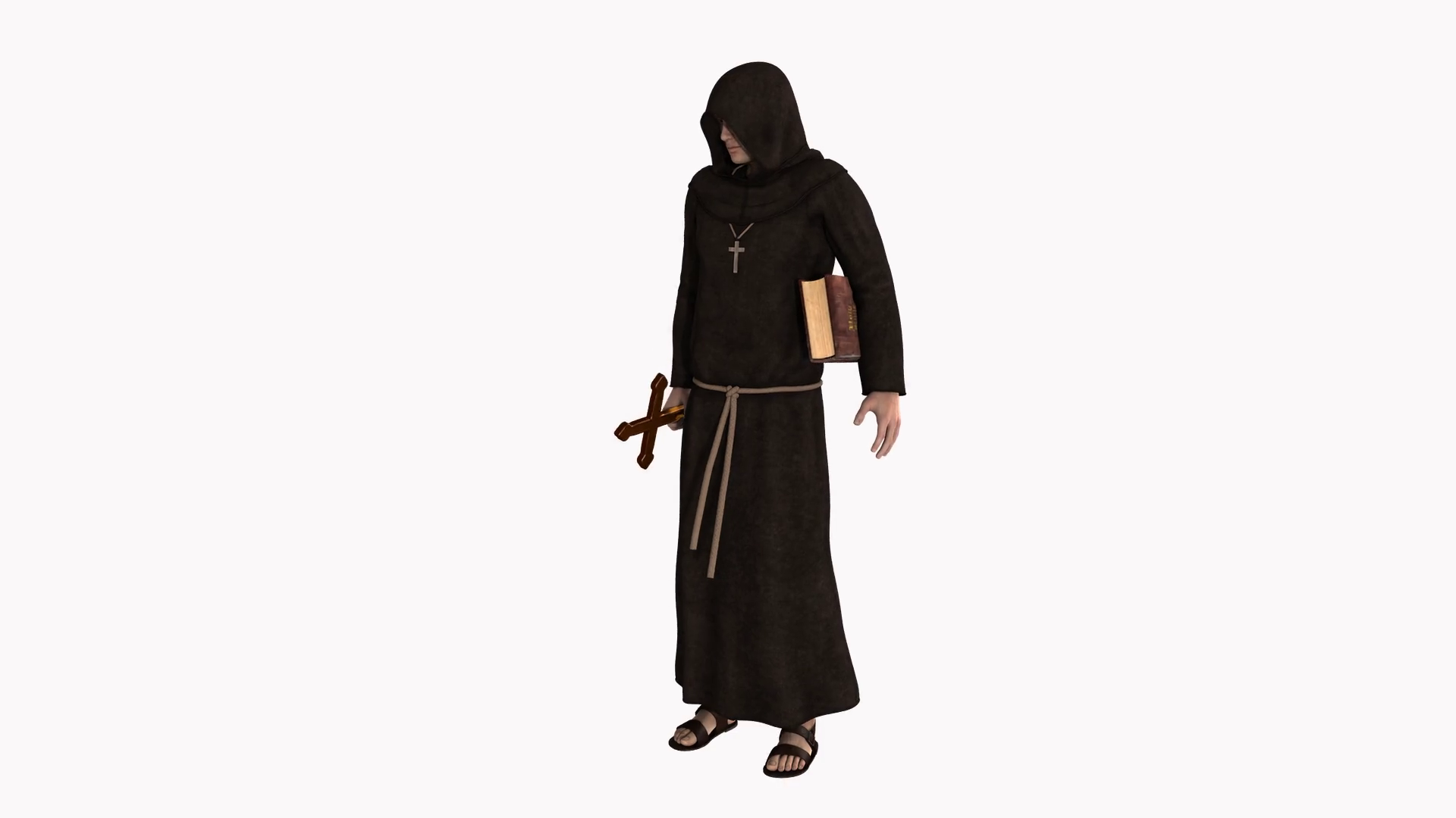 Monk Priest Walksloop Animation Alpha Channel Stock Motion Graphics SBV ...