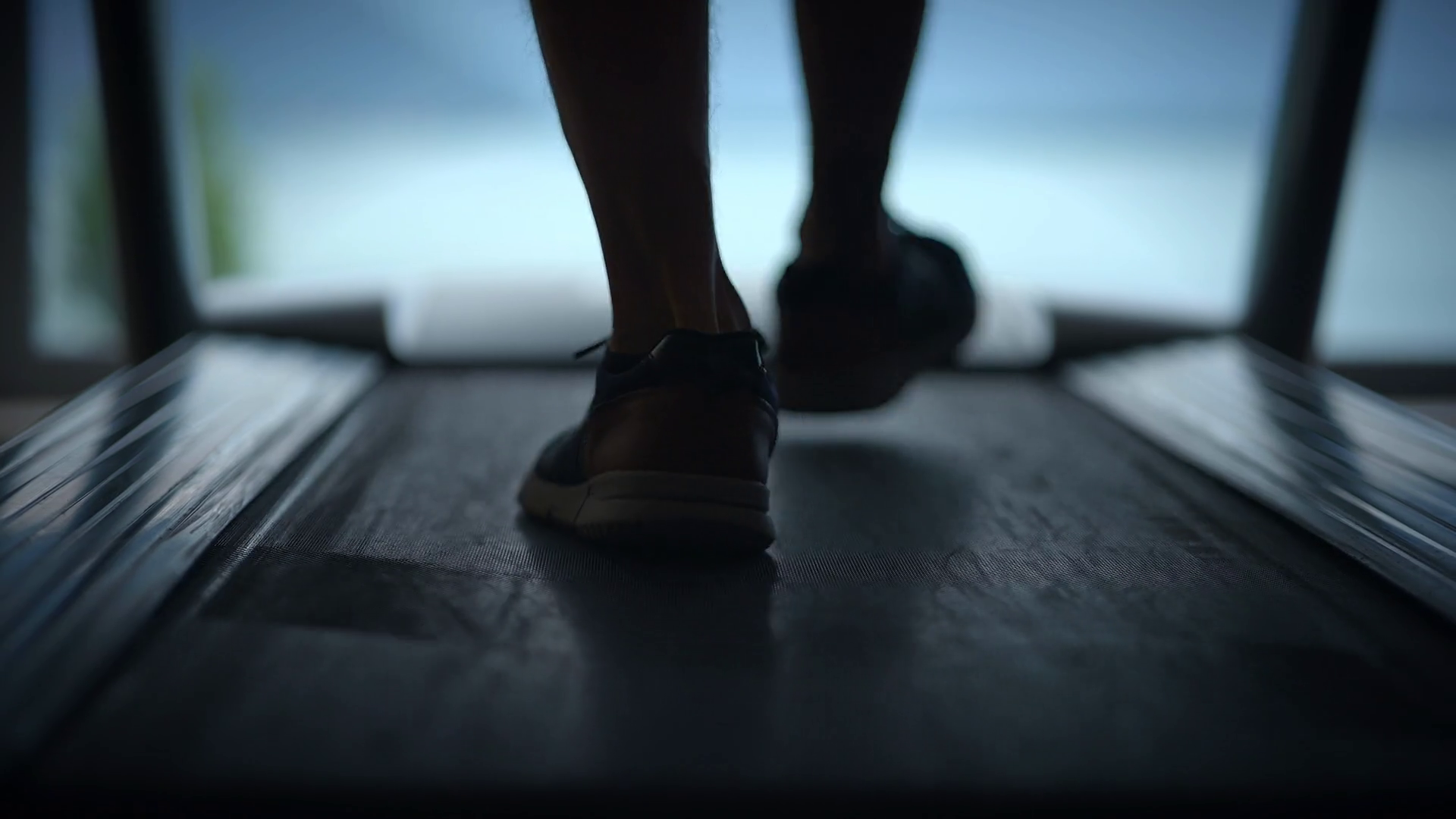 A Runner On Treadmill Is Lit Beautifully Stock Footage SBV-349273190 ...
