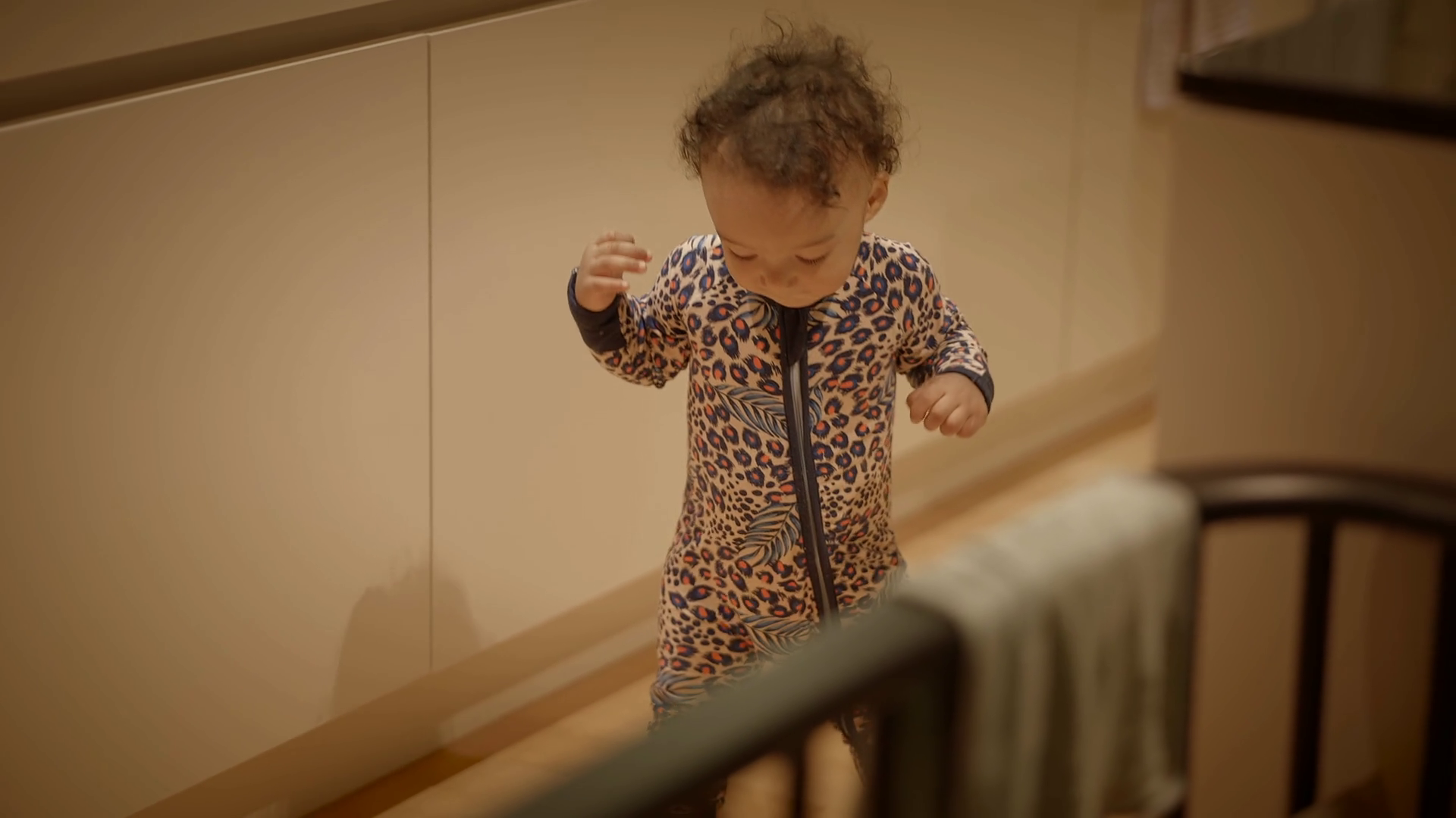 A Curious Toddler Joyfully Exploring Indoor Stock Footage SBV-351678043 ...
