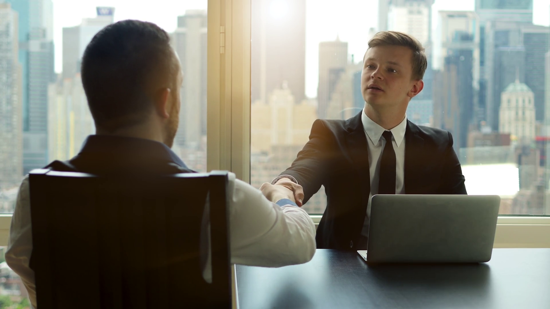 Professional Meeting: Two Young Men Discuss Stock Footage SBV-307582866 ...