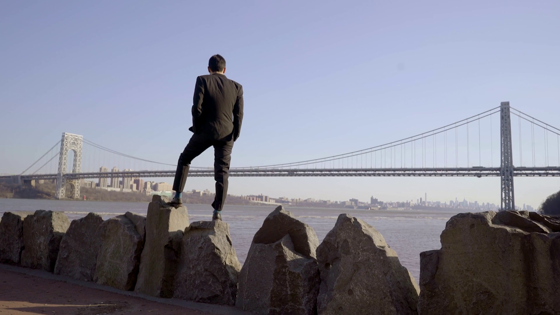 Man Overcoming Obstacles Succeed In Business Stock Footage SBV ...