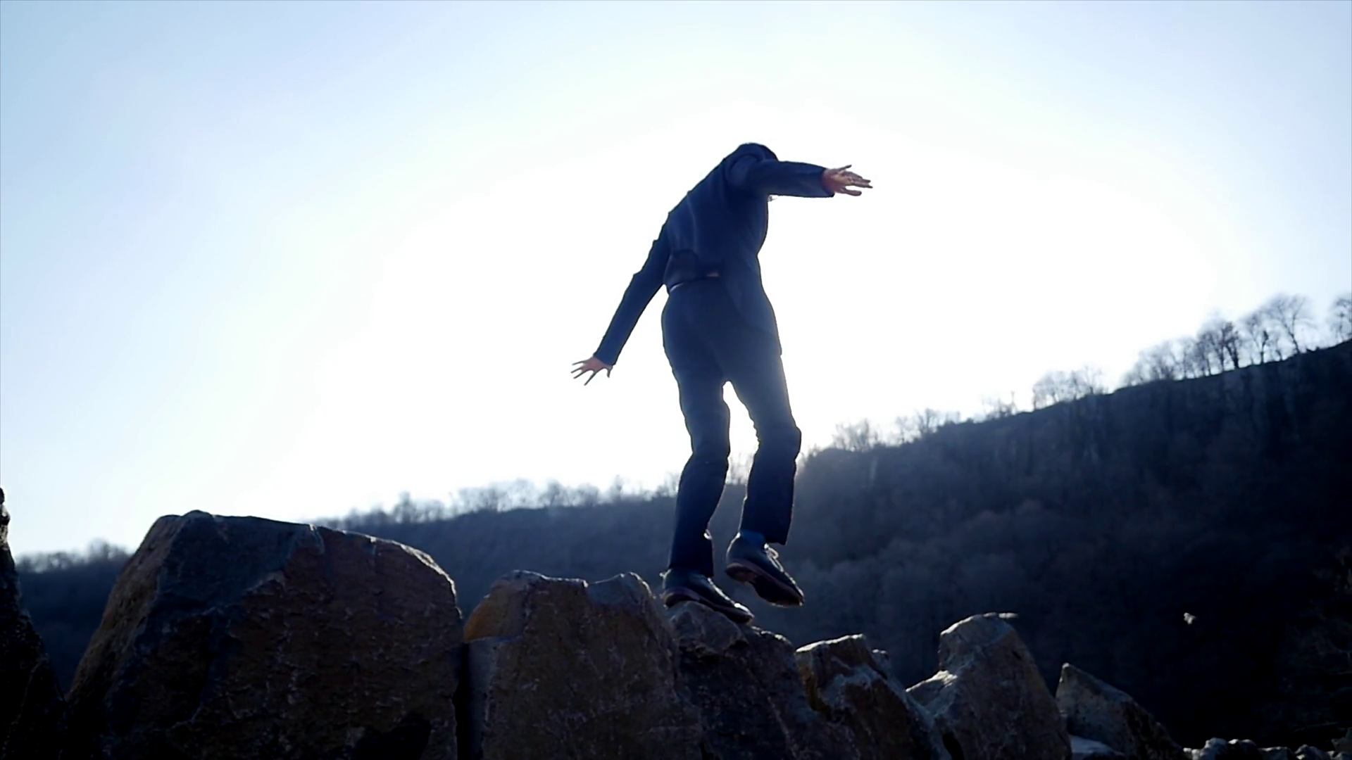 man overcoming obstacles and succeed in business career. recreational ...