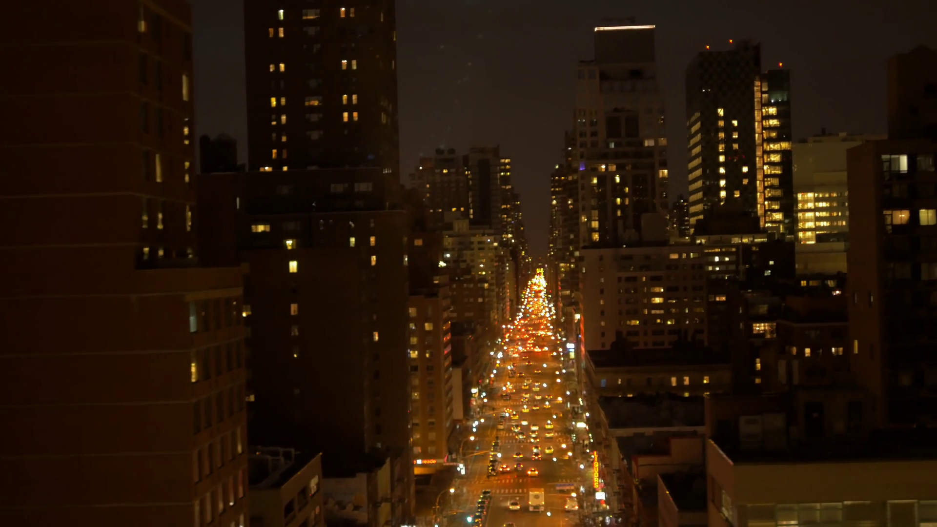 overlooking city at night. aerial view of big cityscape. urban street ...