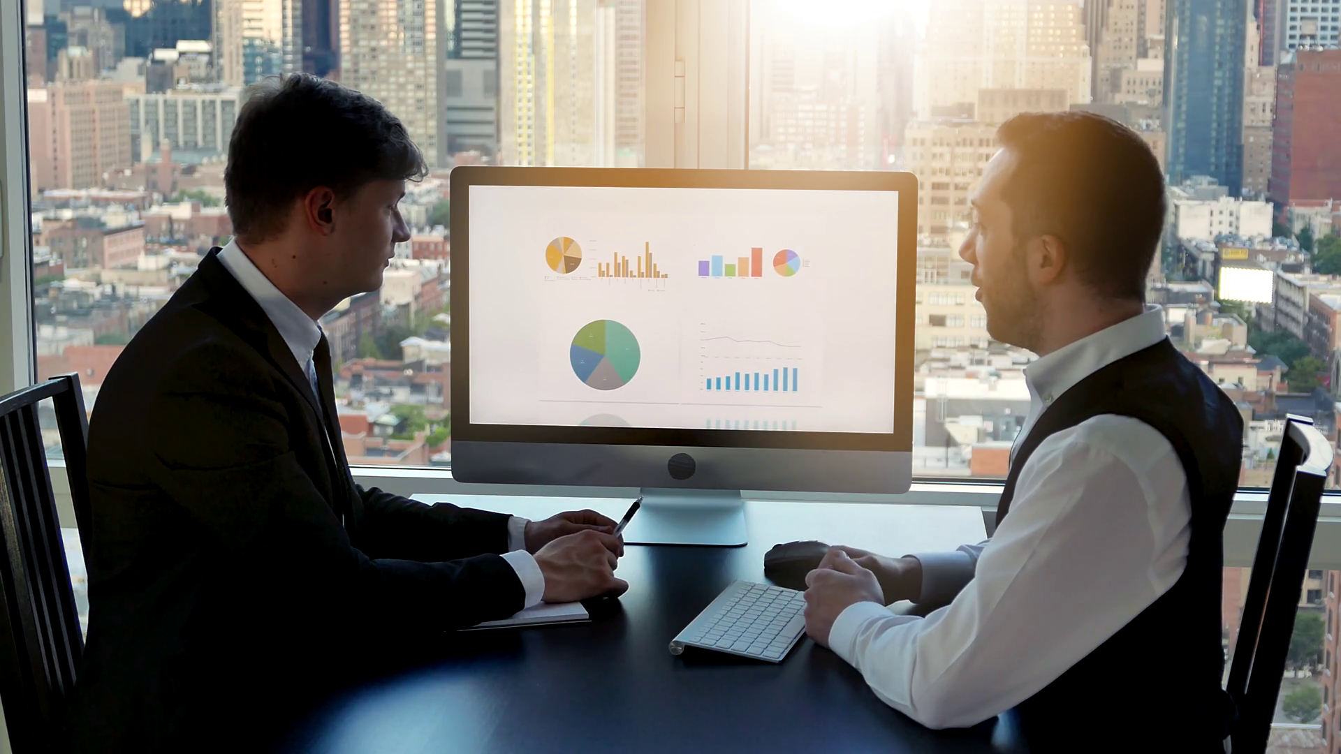 Two Businessman Having Business Meeting In Stock Footage SBV-307594742 ...