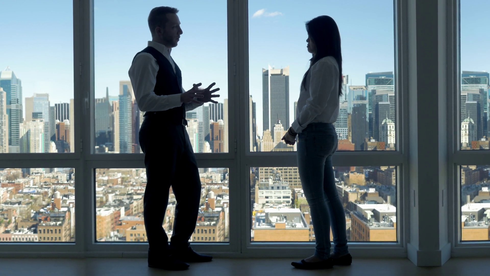 Two Professionals Discussing In Modern Office Stock Footage SBV ...